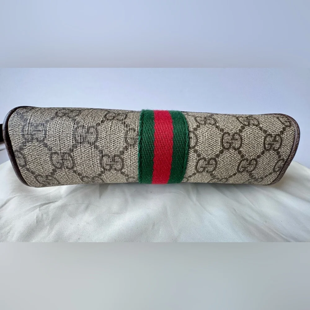 Gucci | Bags | Gucci Belt Bag With Monogram Canvas And Leather Trim ...